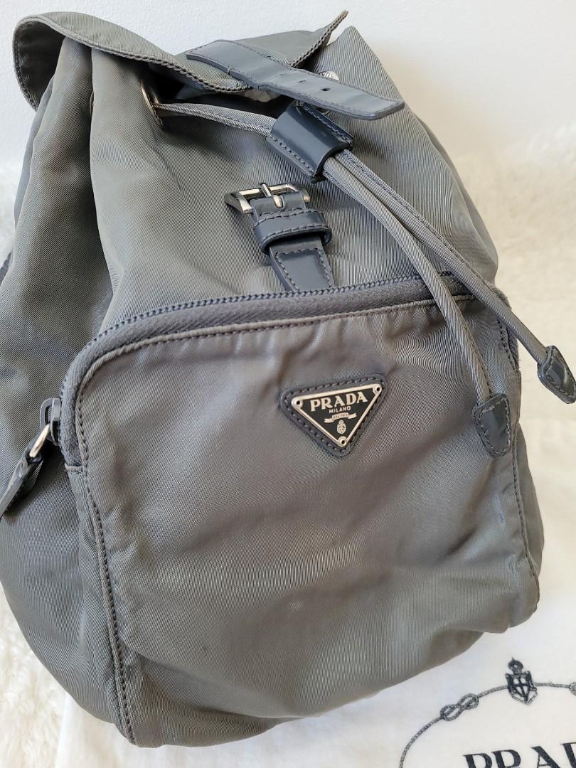 PRADA Nylon Small Backpack in Grey, Women's Fashion, Bags & Wallets ...