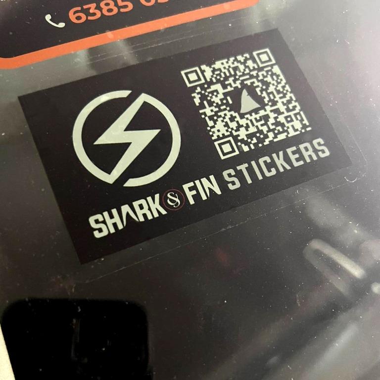 SHARK & FIN STICKERS . Static Cling Car Decals . 100 x 65 mm . Free ...