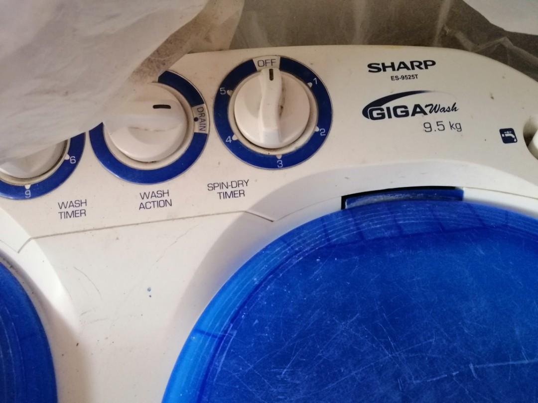 Sharp giga wash MALAKI po yung drum, 9.5 kilos, P5,500 negotiable, TV ...