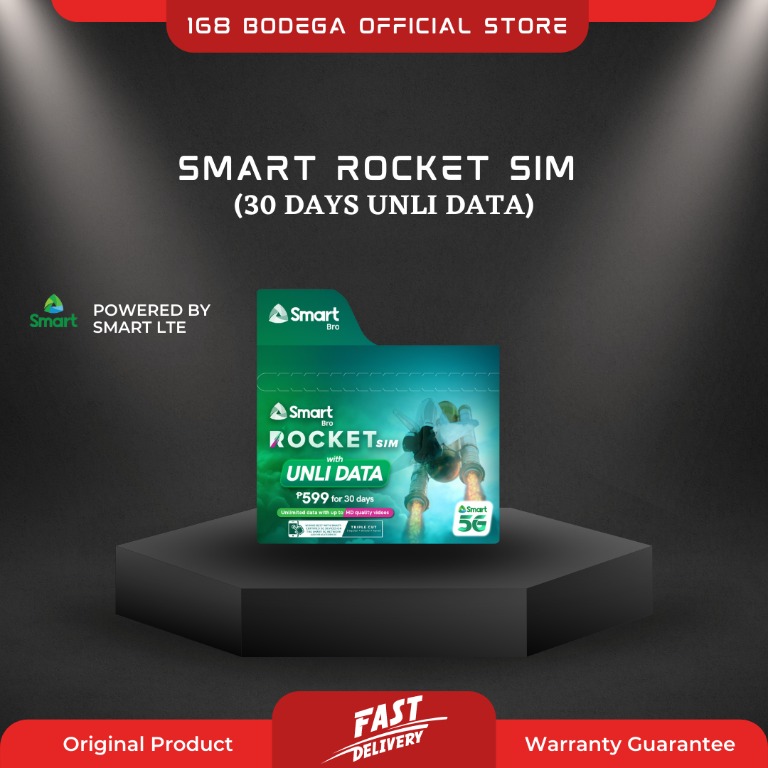 SMART ROCKET SIM 5G UNLIMITED DATA 30 DAYS, Mobile Phones & Gadgets ...