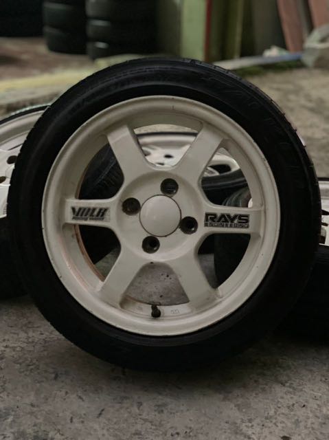 Te37 14 inch sports rim Viva tyre 70%, Auto Accessories on Carousell