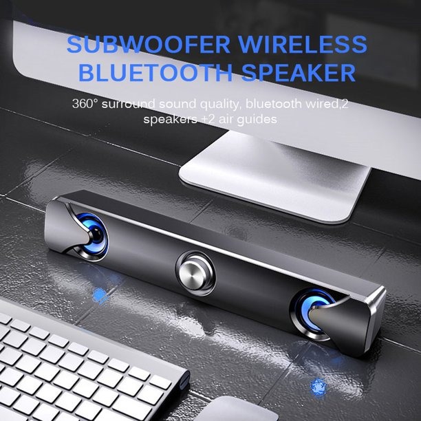 USB SOUNDBAR BLUETOOTH SPEAKER COMBO 3W WIRELESS SUBWOOFER 3 3.5MM AUX ...