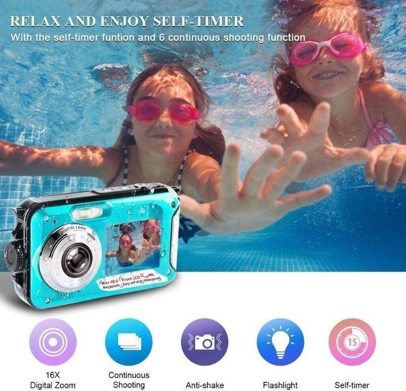 YISENCE Underwater Camera FHD 2.7K 48 MP Waterproof Digital Camera ...