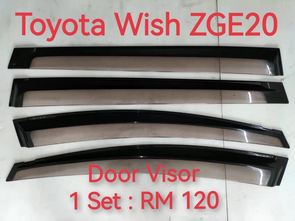 🇯🇵🇯🇵 Toyota Wish ZGE20 Door Visor Set ( 4 Door / 4 Pcs ) / Air Press Window / Car Wind Deflector ...