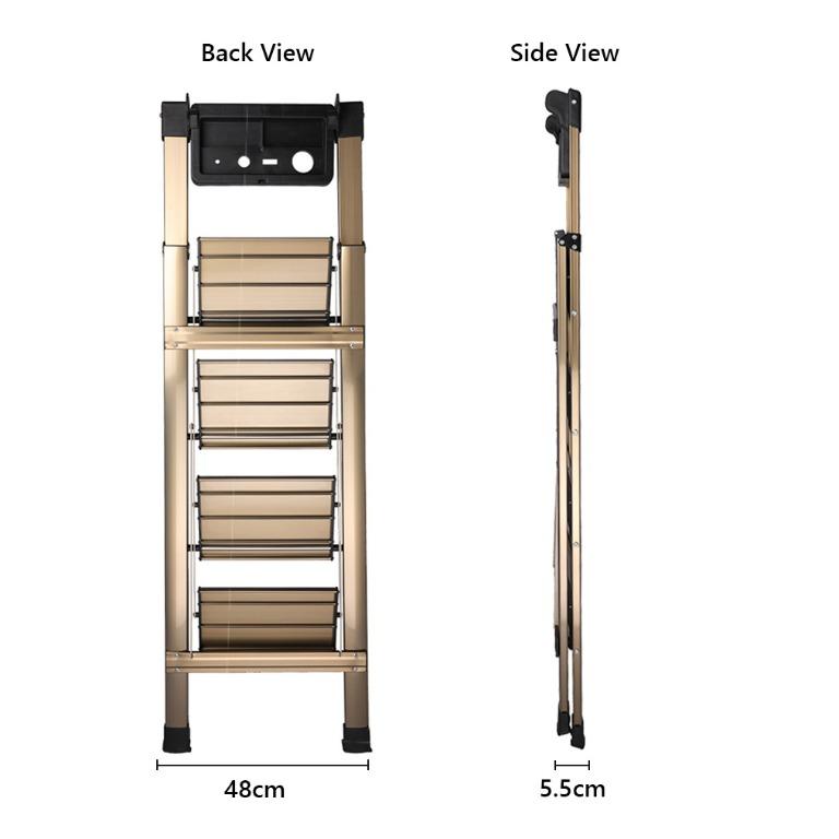 [iDS] Aluminum Alloy Portable Ladder with Tool Tray Household Folding ...