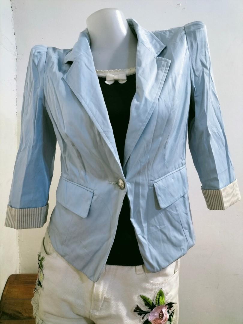 ARMERSY Small - Powder Blue Blazer, Women's Fashion, Coats, Jackets and ...