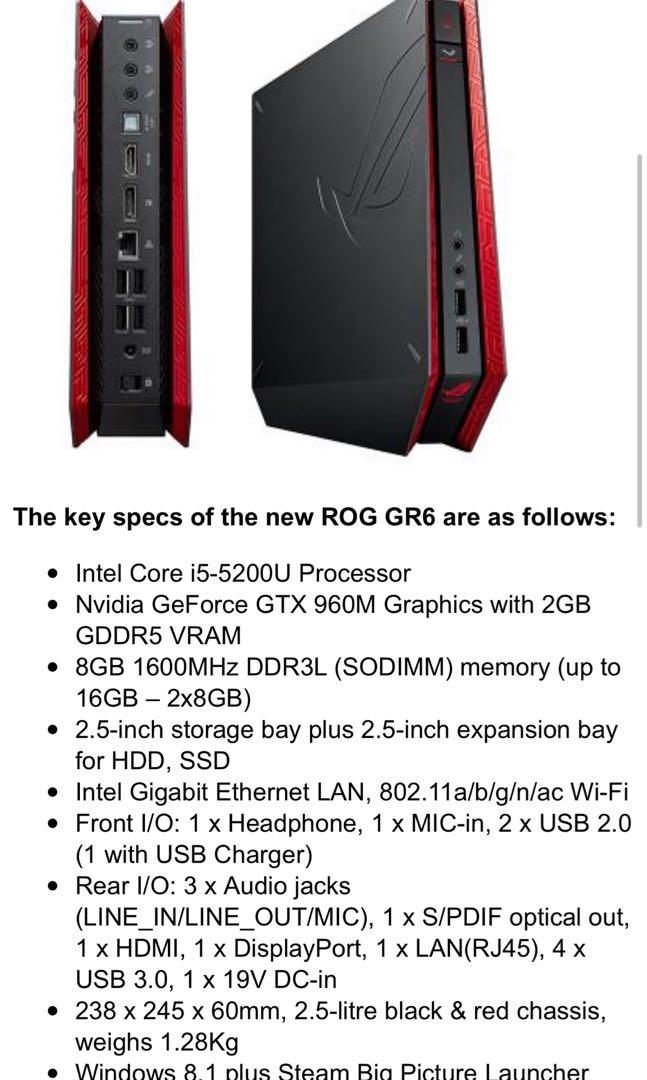 Asus ROG GR6, Computers & Tech, Desktops on Carousell