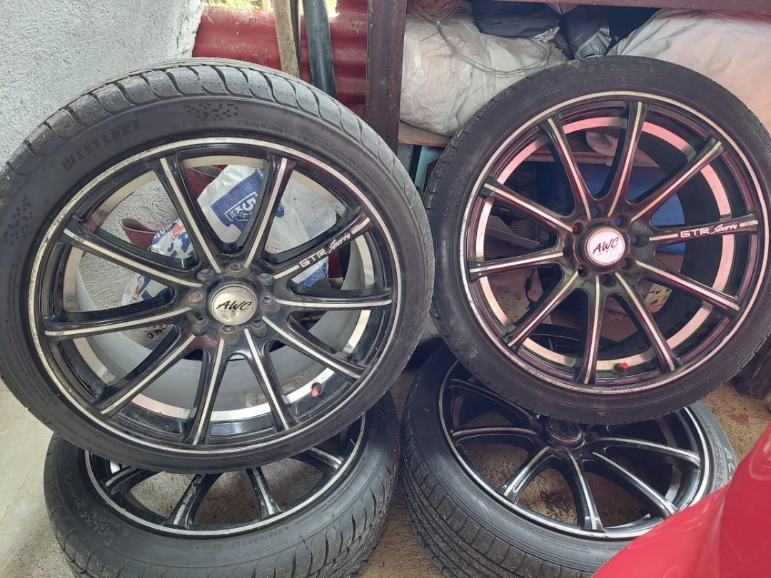 AWC MAGS 17s with Tires, Car Parts & Accessories, Mags and Tires on ...