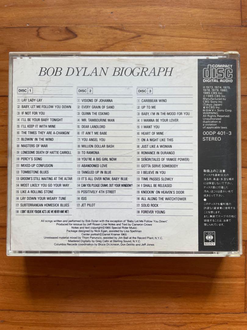 Bob Dylan Biograph (3 CD Made In Japan), Hobbies & Toys, Music & Media ...