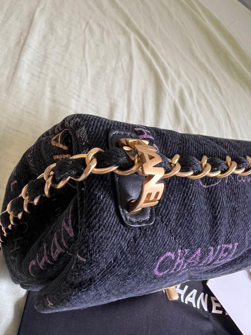 Chanel 22P Denim Quilted single flap, Women's Fashion, Bags & Wallets ...