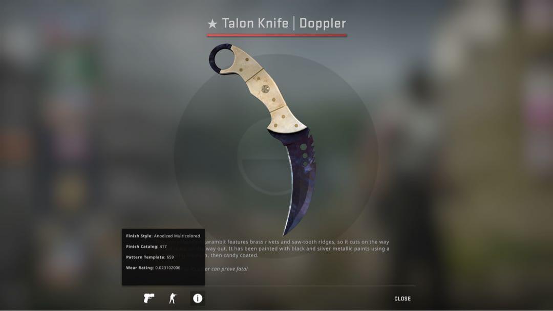 [csgo) talon knife Doppler black pearl, Video Gaming, Video Games ...