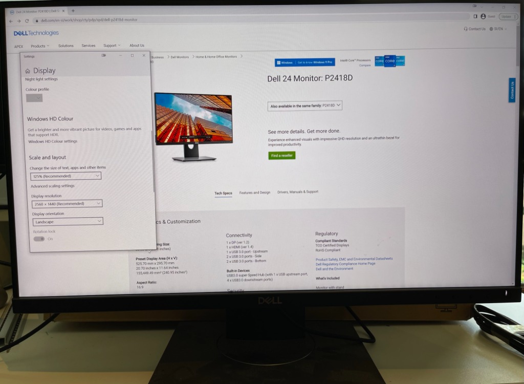 DELL P2418D 24" inch QHD 2560x1440 Monitor, Computers & Tech, Parts ...