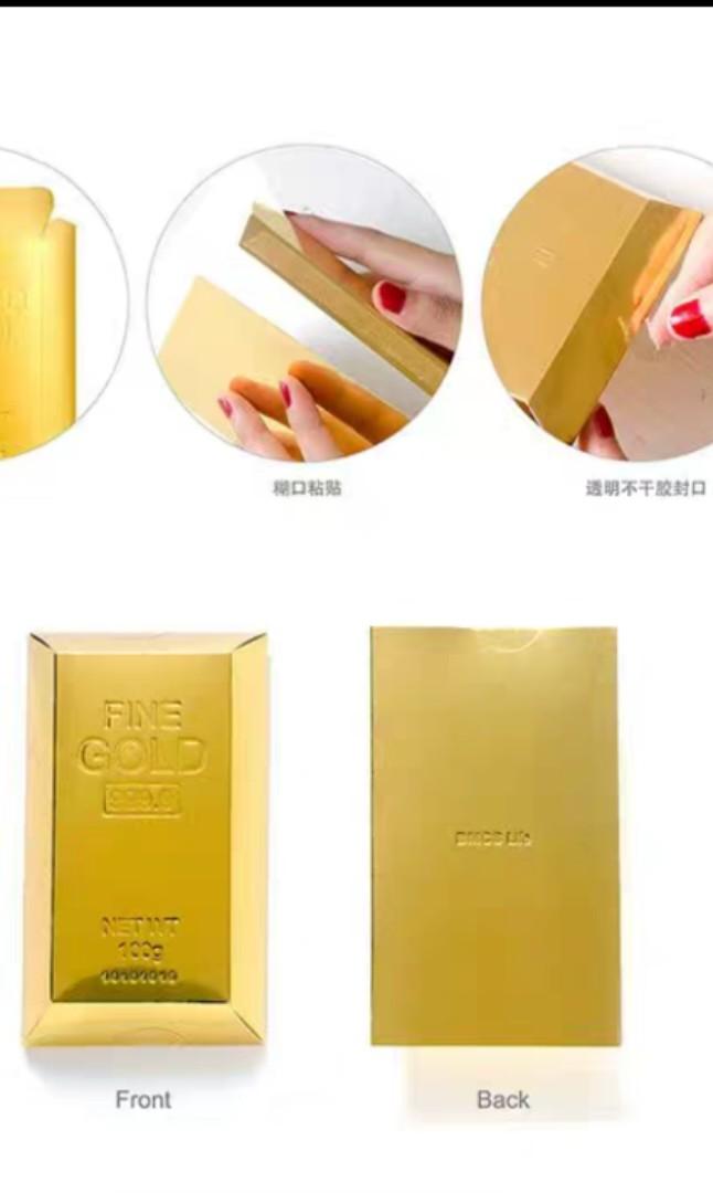Gold Bar Red Packet Gift Box, Hobbies & Toys, Stationery & Craft ...