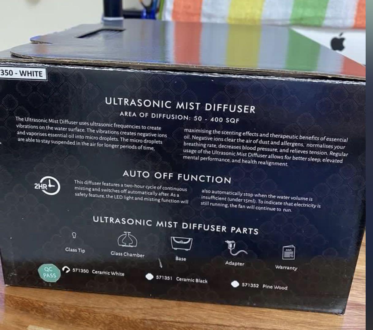 Hysses Ultrasonic Mist Diffuser, Furniture & Home Living, Home ...