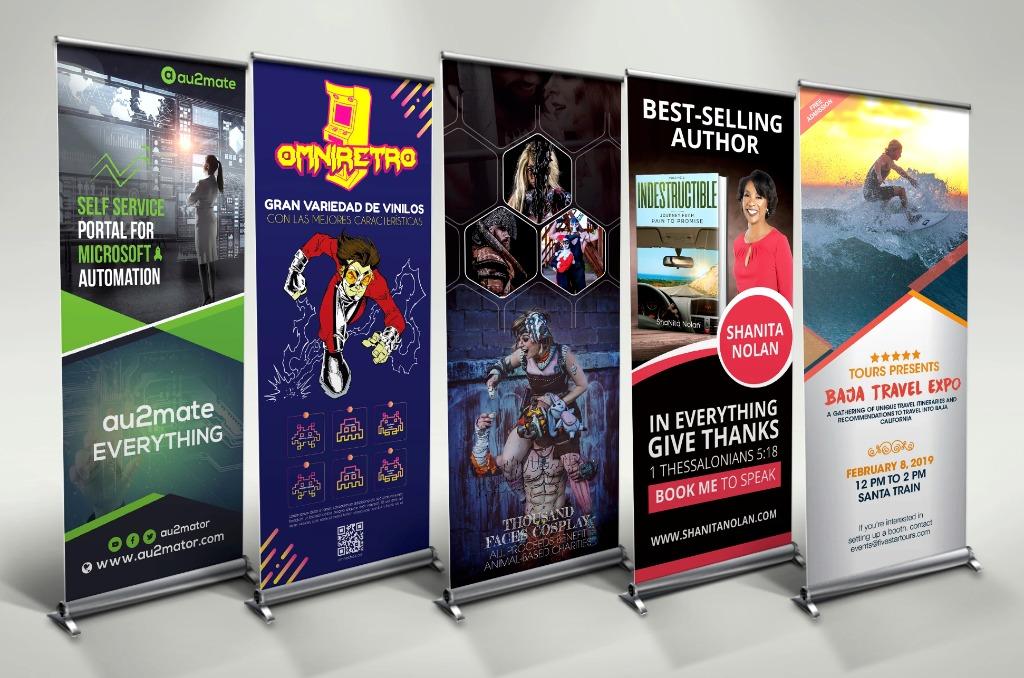 I will design and print a pull up banner for you, Business Services ...