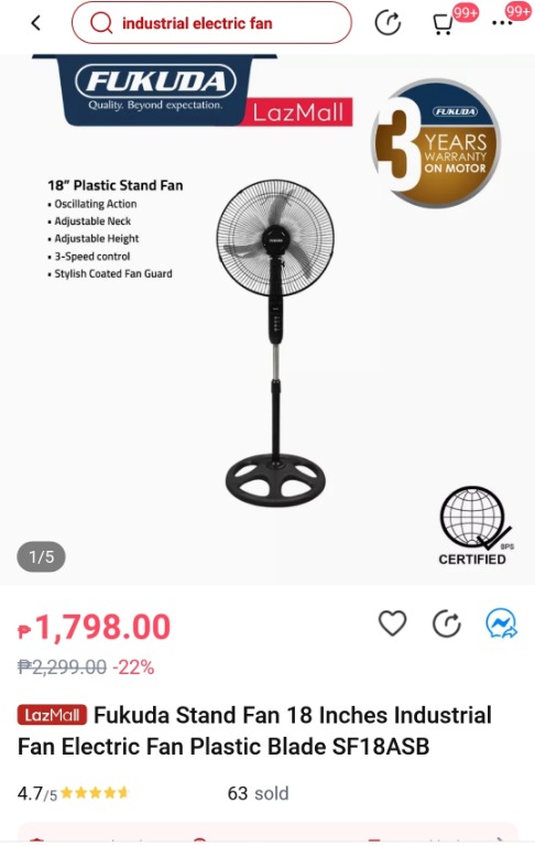 Industrial Fan (Fukuda) Stand Fab, TV & Home Appliances, Other Home ...