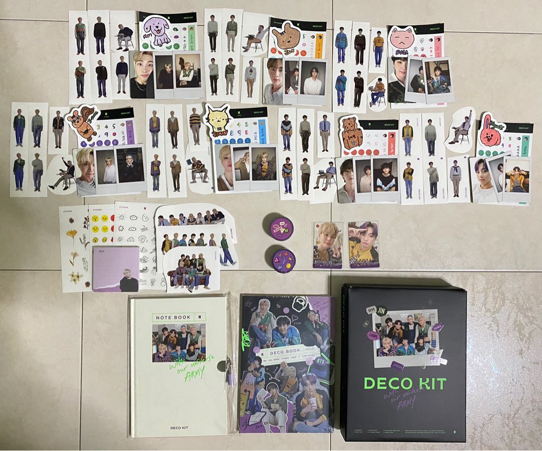Instock unsealed BTS DECO KIT rm Jin suga jhope jimin v jk, Hobbies ...