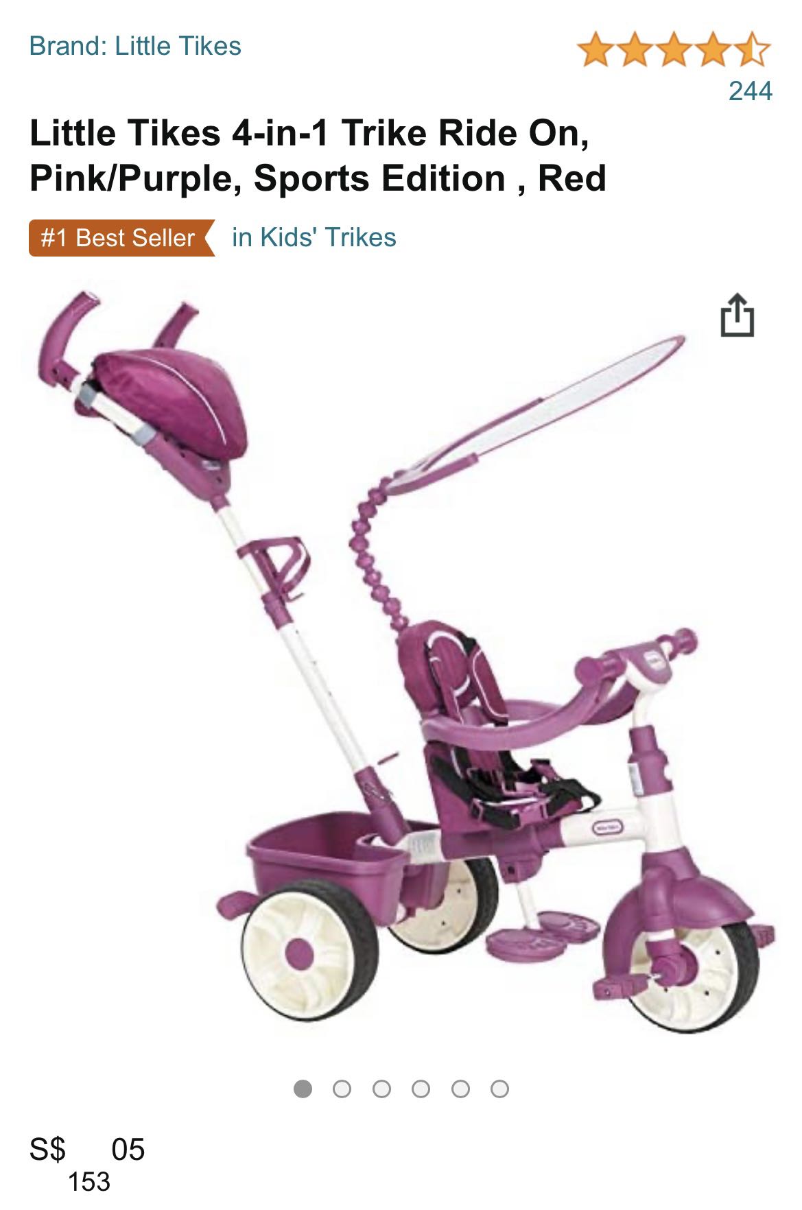 Little Tikes Trike Pink/Purple, Babies & Kids, Going Out, Strollers on ...