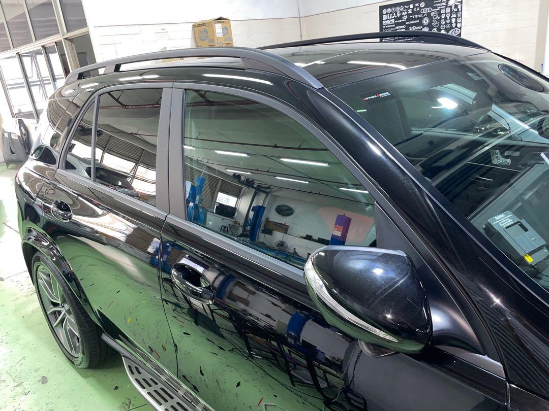 Mercedes GLE matte black front grille plasti dip. Matte black front lip ...