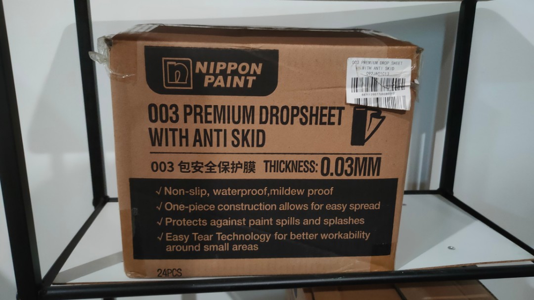 Nippon Paint Premium Dropsheet with Anti Skid 24pcs, Furniture & Home ...