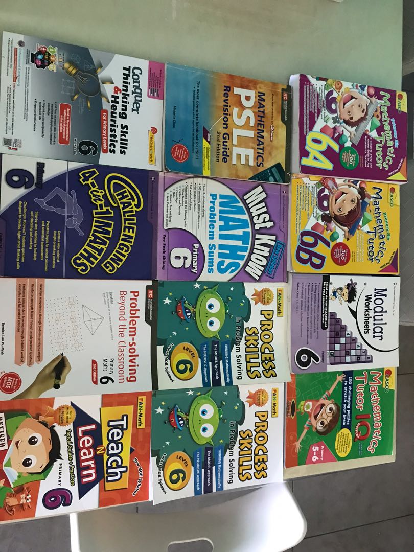 Primary 6 books (mostly maths and a few english) used for PSLE ...