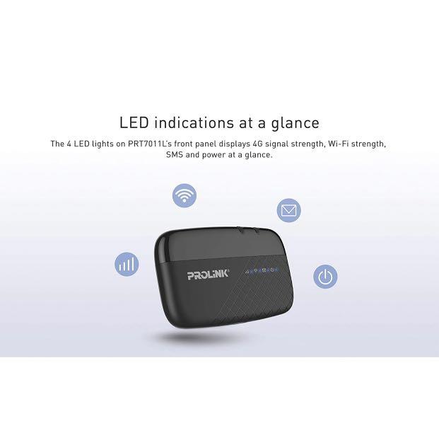Prolink PRT7011L Portable 4G LTE WiFi Travel router Hotspot with sim ...