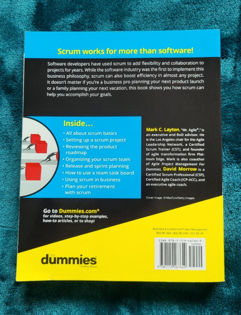 Scrum for Dummies textbook (CSM, CSPO, CAPM, PMP, Agile Prep), Hobbies ...