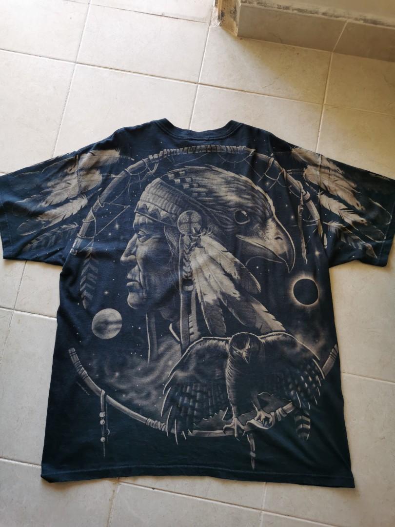 Vintage Tye Dye Apache Red Indian Liquid Blue USA, Men's Fashion, Tops ...