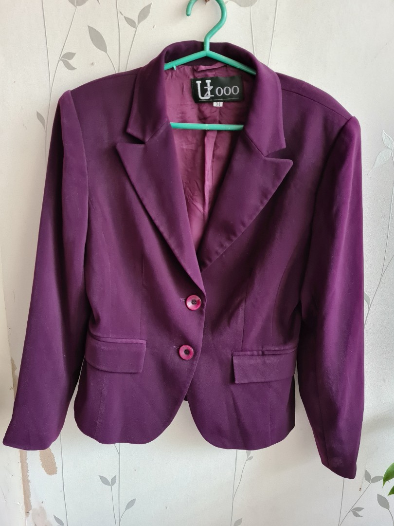 Violet blazer, Women's Fashion, Coats, Jackets and Outerwear on Carousell