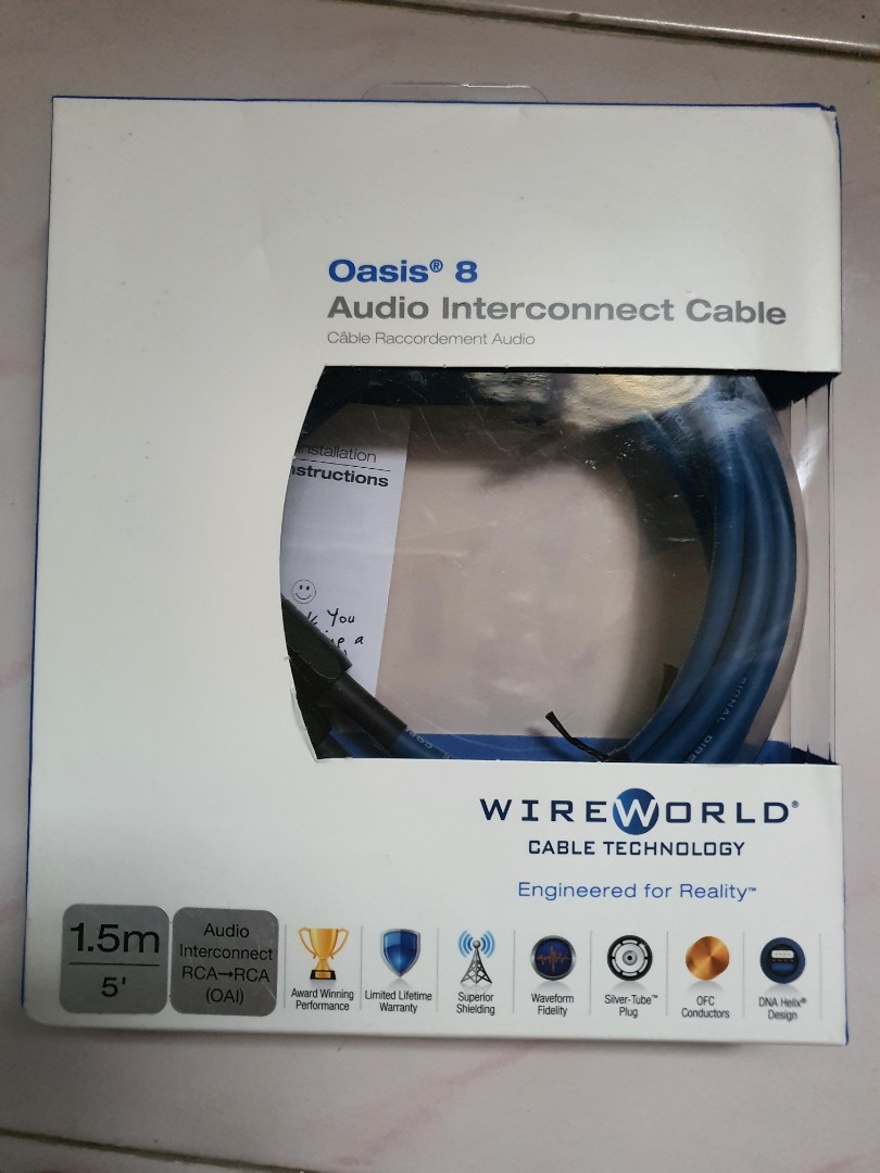 Wireworld Oasis 8 Interconnect RCA Cable, Audio, Other Audio Equipment ...