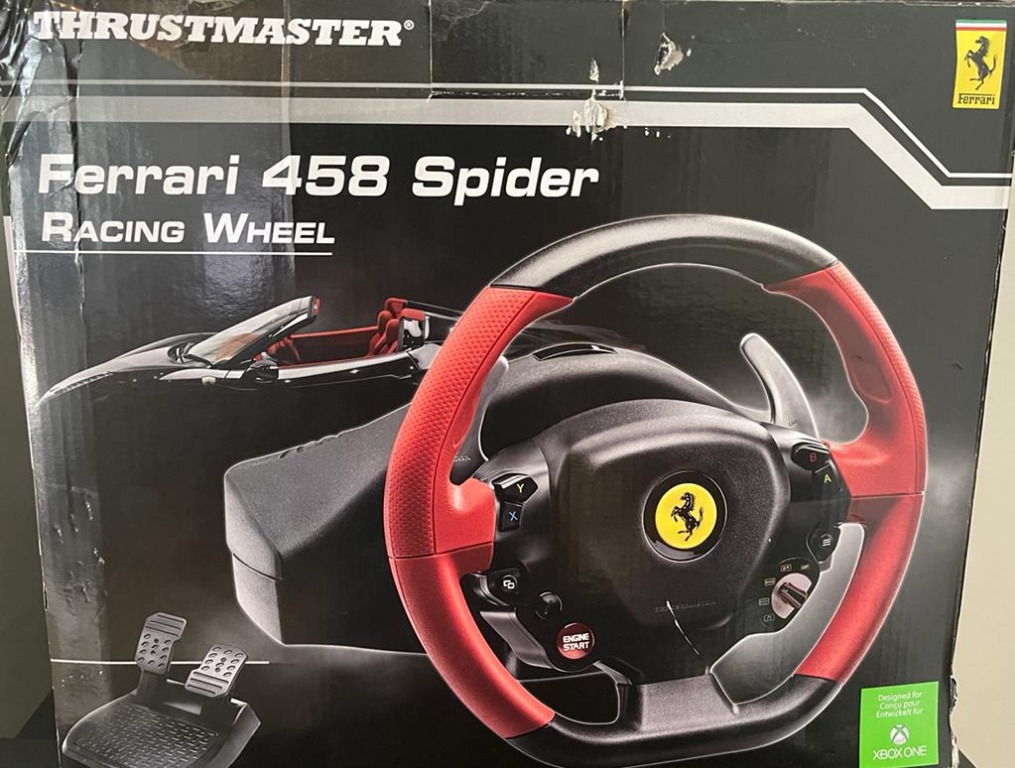 Xbox One Thrustmaster Ferrari 458 Spider Racing Wheel, Video Gaming ...