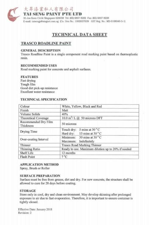 TRASCO Road Line Paint (5 Litres), Everything Else on Carousell