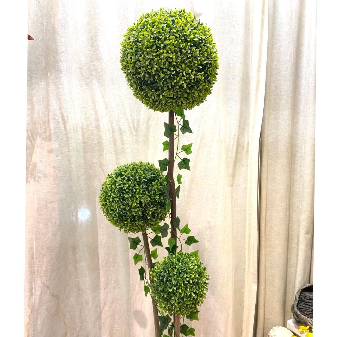 168 cm tall 3 Topiary tree pokok with pot, Furniture & Home Living ...
