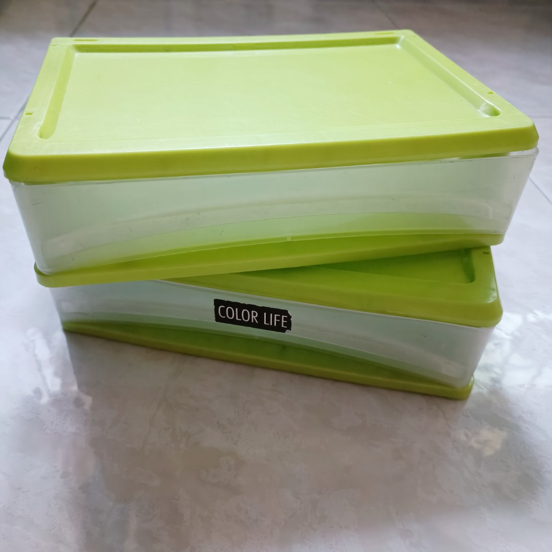 (2 Sets) Daiso Stackable Small Storage Drawer Box, Furniture & Home ...