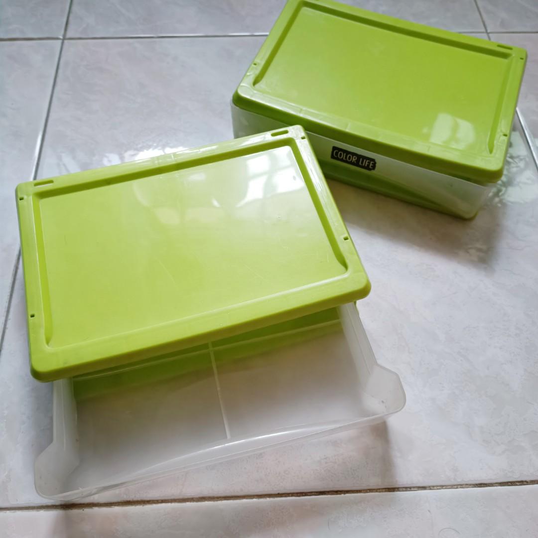 (2 Sets) Daiso Stackable Small Storage Drawer Box, Furniture & Home ...
