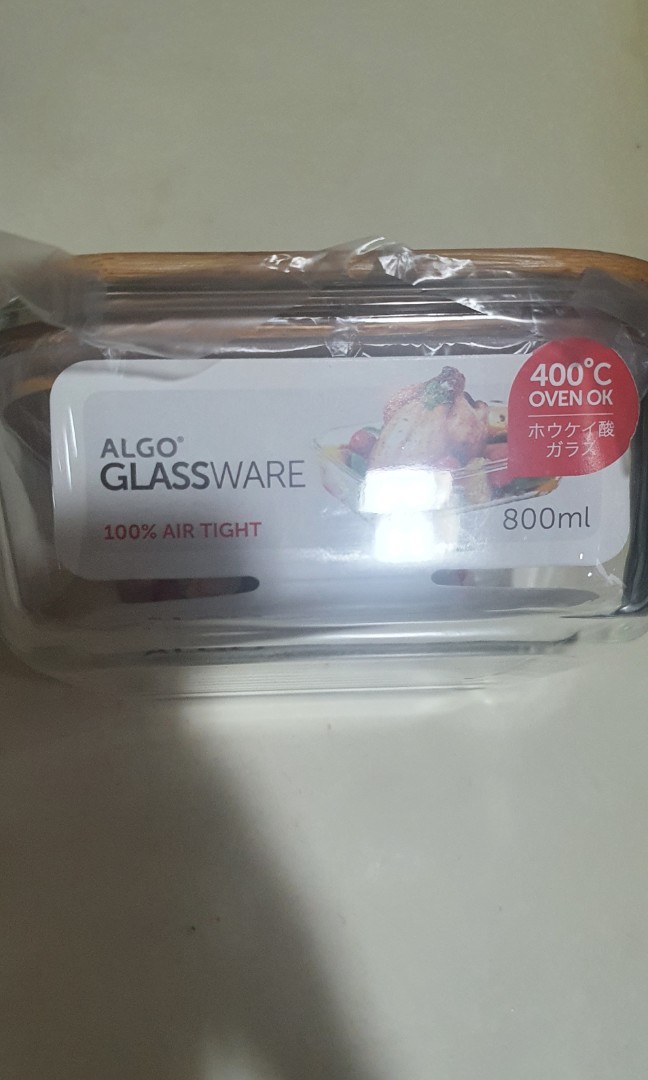 Algo BPA free airtight glass food container 800ml square, Furniture ...