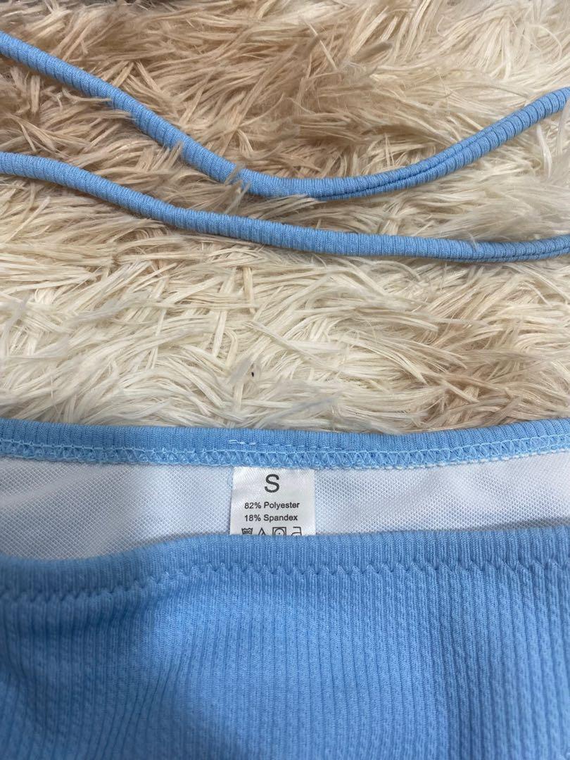 Brand New Baby blue string bikini with silver accents, Women's Fashion ...