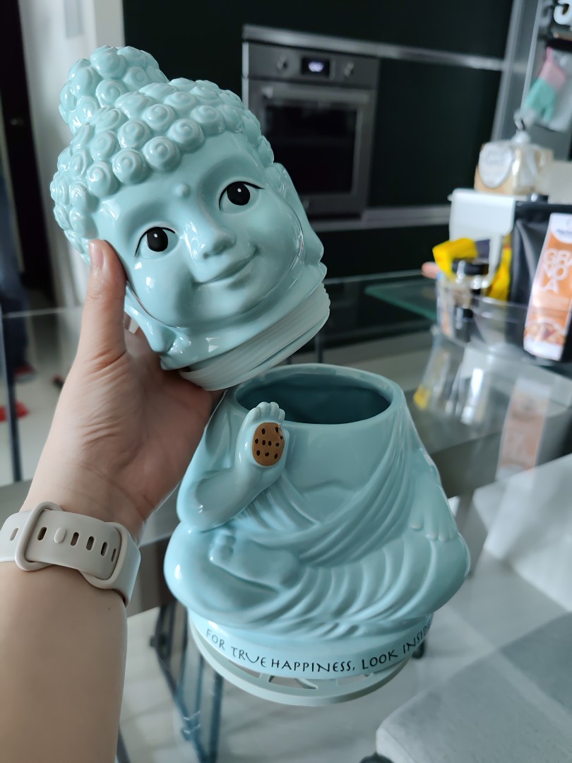 Blue Buddha Cookie Jar, Furniture & Home Living, Home Decor, Vases ...