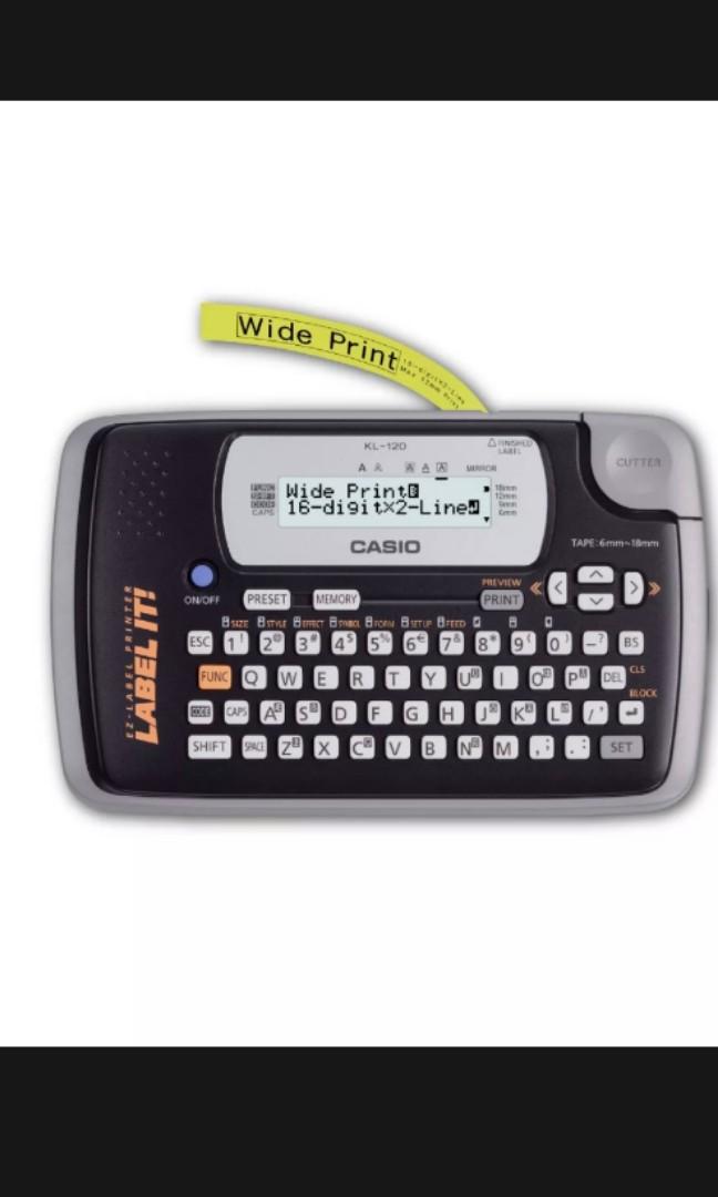 Casio label printer KL-120, Computers & Tech, Printers, Scanners & Copiers on Carousell