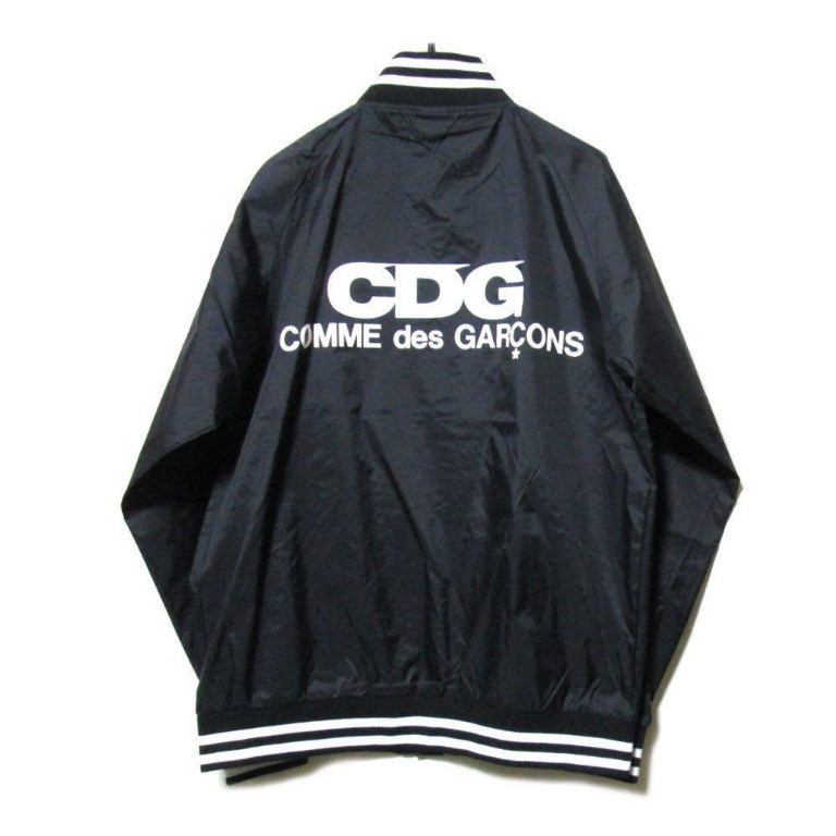 CDG windbreaker jacket vasity jacket navy S碼 深藍色 外套 風褸 棒球褸 棒球 外套, 男裝 ...