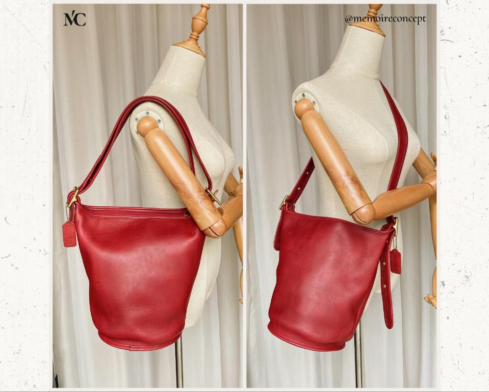 Coach Authentic Vintage Helen Berg's Legacy Bag, Coach Red Leather Duffle Bag, Coach Bucket Bag ...