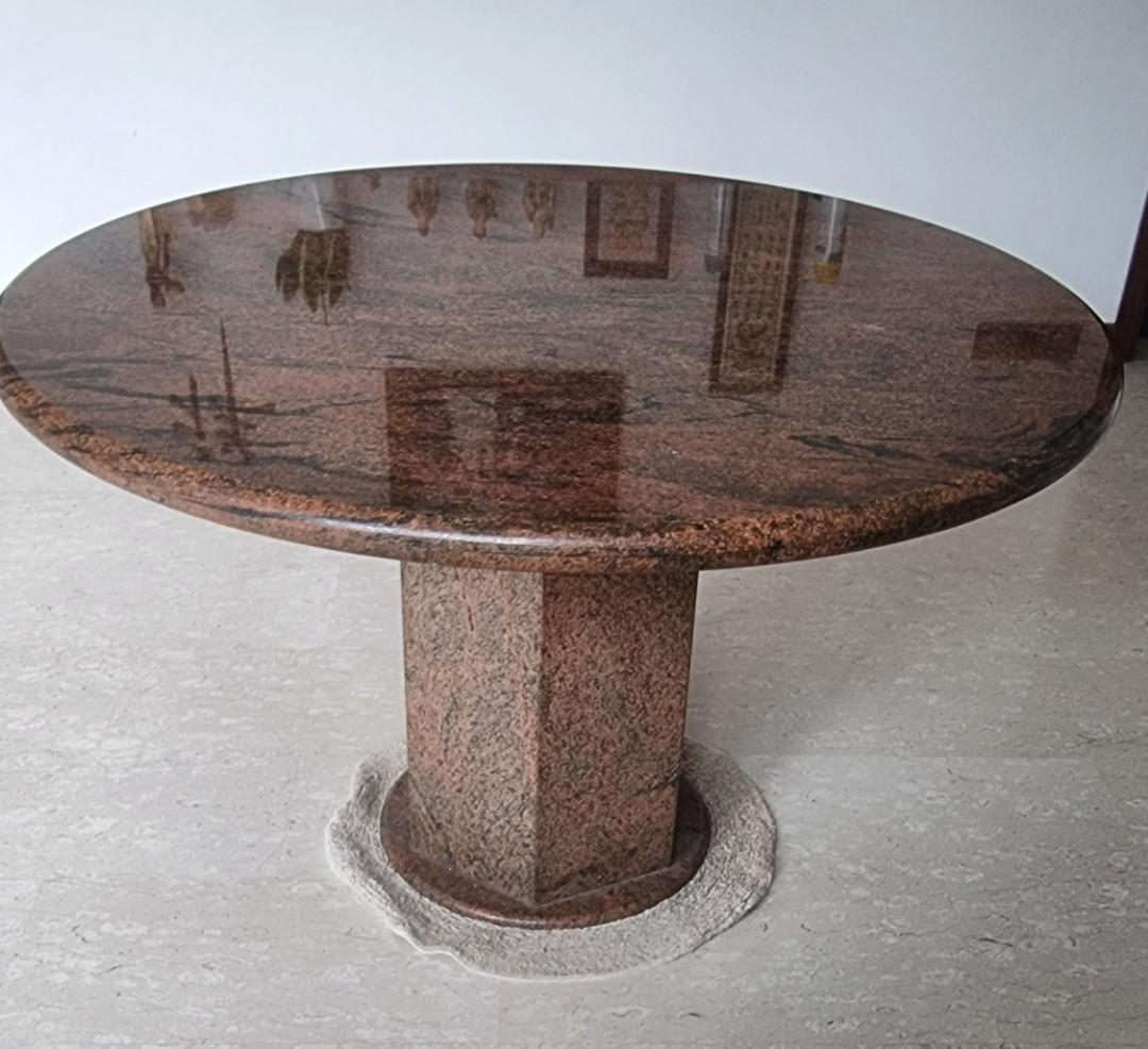 Granite Round Dining Table, Furniture & Home Living, Furniture, Tables ...
