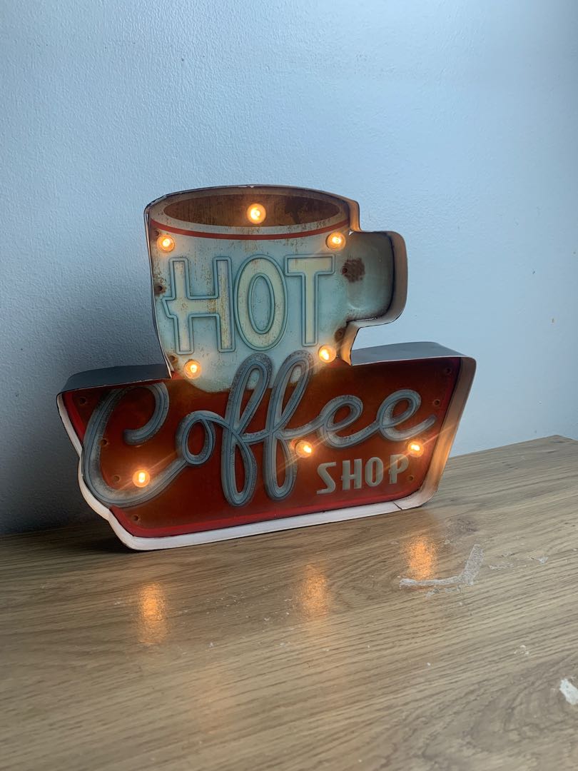 Hot coffee sign, Furniture & Home Living, Home Decor, Wall Decor on ...