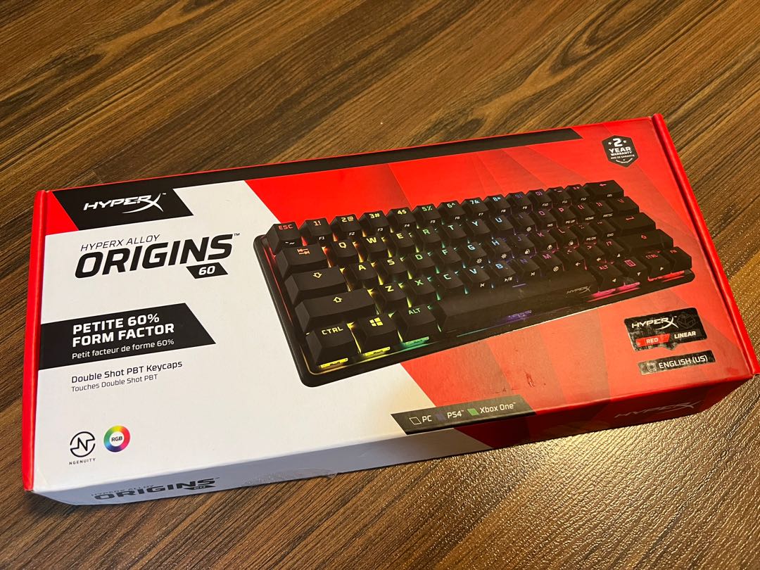 HyperX Alloy Origins 60 keyboard 60% red linear switch, Computers ...