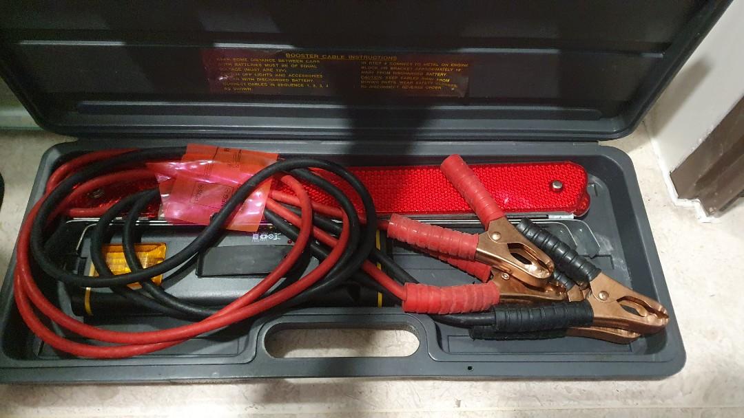 Jumpstart cable and hazard sign, Car Accessories, Accessories on Carousell