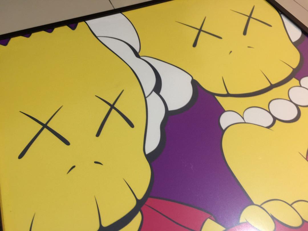 KAWS Simpson Art 91cm x 91cm with Solid Frame, Hobbies & Toys ...