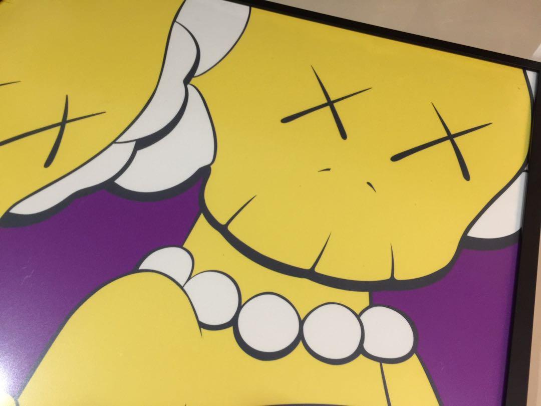 KAWS Simpson Art 91cm x 91cm with Solid Frame, Hobbies & Toys ...