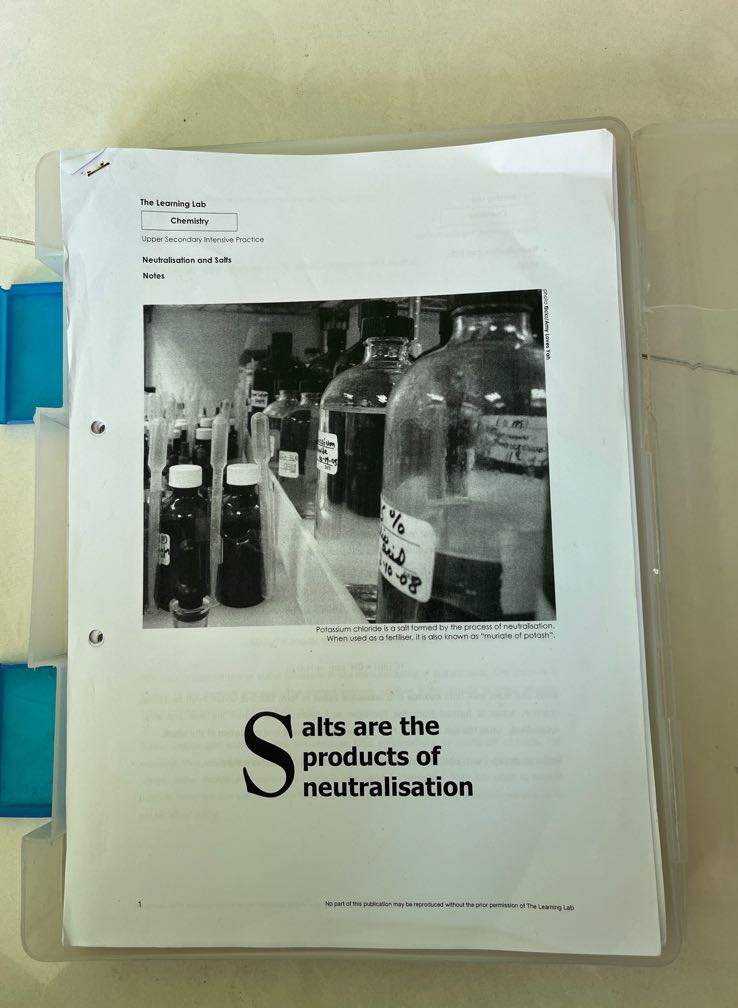 Learning Lab Sec 3-4 Chemistry Notes and Practice, Hobbies & Toys ...