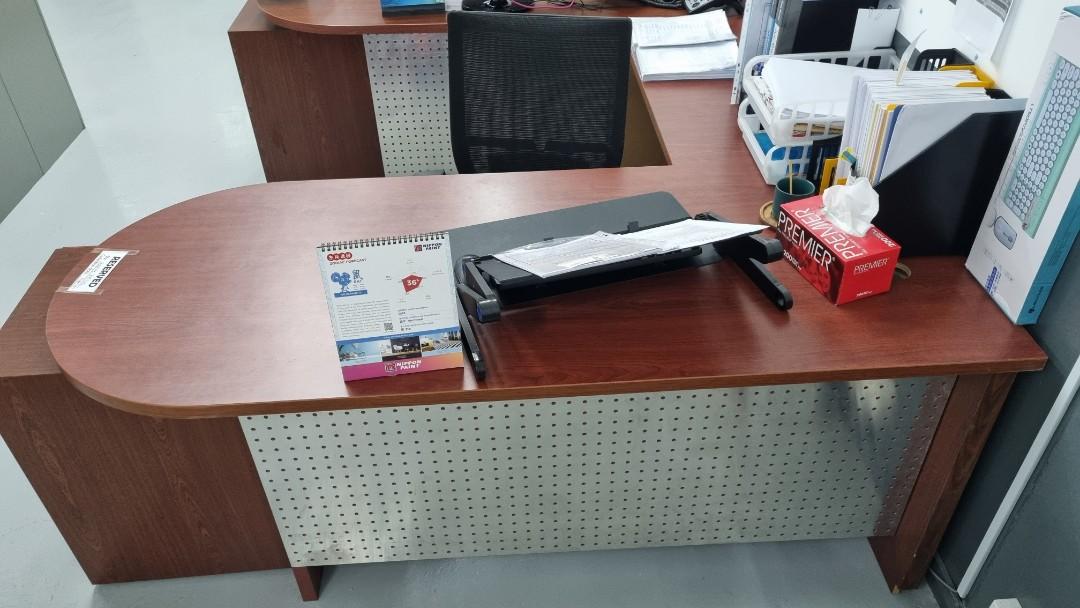 L-Shaped 1.8m Office Table + 1m Side (2 sold!) , Furniture & Home ...