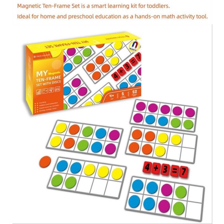 Magnetic Ten Frames Set Math Manipulative Elementary Classroom ...